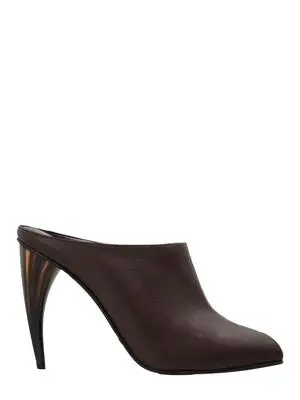 Alexander McQueen Leather Heeled Mules - Brown