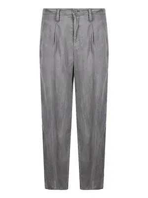 LIMI FEU Pleated Trousers With Slit Detail - Grey