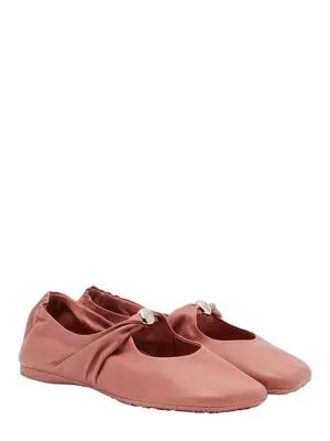 Loewe Pebble Soft Leather Mary Jane Flats - Pink