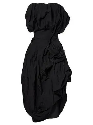 Magda Butrym Draped Cotton-blend Cocktail Dress - Black
