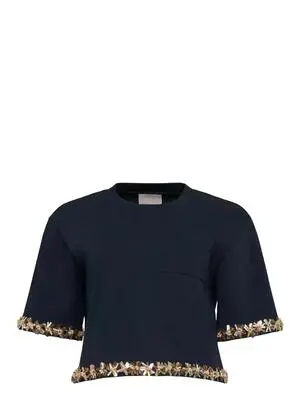 Cinq À Sept Sunflare Embellished T-shirt - Blue