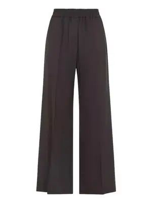 Brunello Cucinelli Elasticated-waist Wide Leg Trousers - Grey