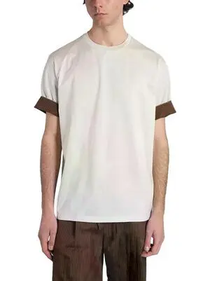 STATE OF ORDER Pinstripe-cuff T-shirt - Neutrals
