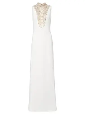 Costarellos Embellished Gown - White