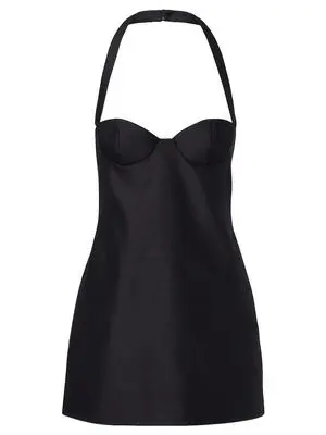 Magda Butrym Halterneck Wool-blend Bustier Dress - Black