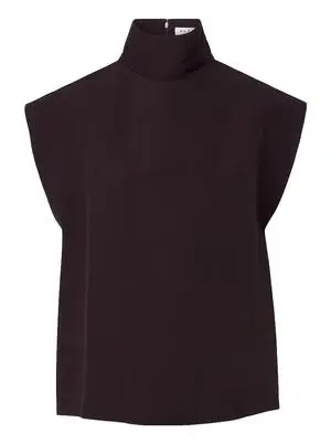 Alaïa Poplin Turtleneck Top - Brown