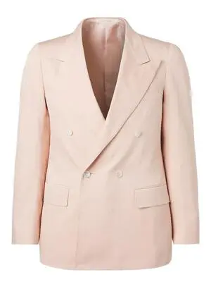 UMIT BENAN Richard Double-breasted Silk Blazer - Pink