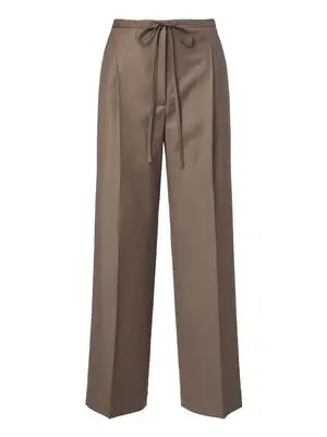 RÓHE Pleated Virgin Wool Wide-leg Pants - Brown