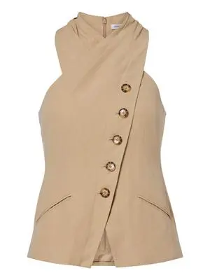 Veronica Beard Pacey Halterneck Top - Brown