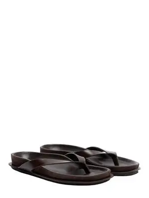 Jacquemus Tatanes Leather Thong Sandals - Brown