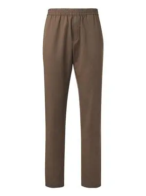 Sunspel Cotton And Linen Straight Pants - Brown