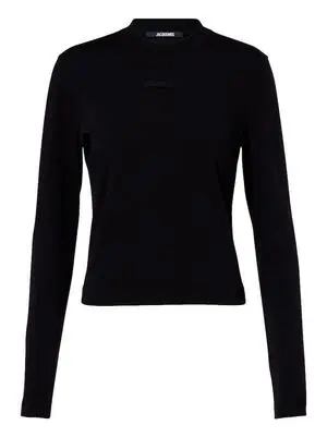 Jacquemus Jacquemus Logo Cotton-Blend T-Shirt Black