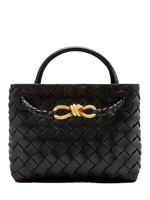 Bottega Veneta Andiamo Mini Woven Leather Bag - Brown