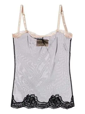 Valentino Garavani Lace-trimmed Mesh Camisole - Black