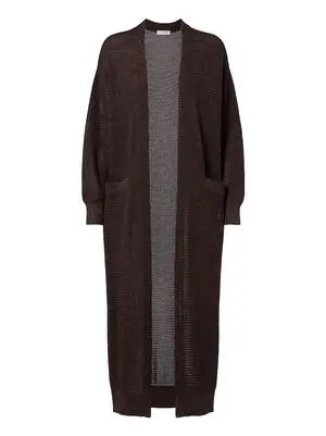 Brunello Cucinelli Cotton-blend Lamé Cardigan - Brown