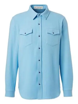 GOD'S TRUE CASHMERE Lagoon Cashmere Shirt With Lapis Lazuli - Blue