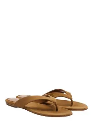 Le Monde Beryl Suede Thong Sandals - Brown