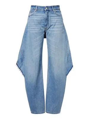 Stella McCartney Paneled Barrel-leg Jeans - Blue