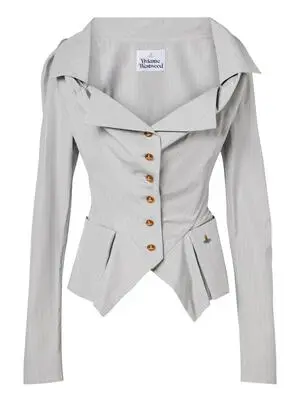 VIVIENNE WESTWOOD Monday Pinstripe Peplum Shirt Grey