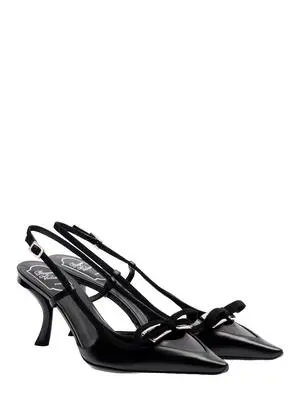 ROGER VIVIER Virgule 75 Leather Slingback Pumps - Black