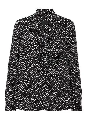 NILI LOTAN Janese Bow-detail Polka-dot Silk Blouse - Black