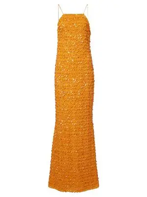 TALLER MARMO Candice Sequined Gown - Orange