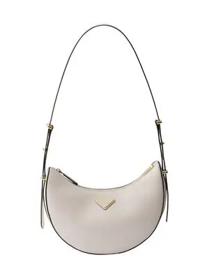 Prada Arqué Small Leather Shoulder Bag - White