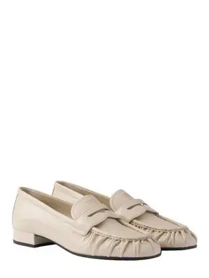 Prada Leather Loafers - Neutral