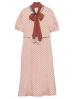 Prada Polka-dot Marocain Dress - Neutral