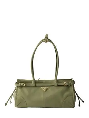 Prada Bonnie Medium Nubuck Leather Handbag - Green