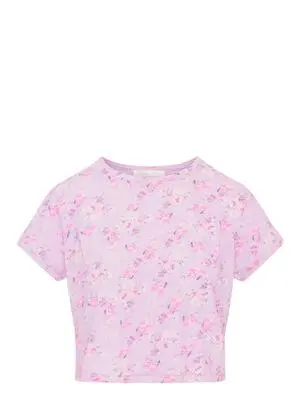 LoveShackFancy Rubin Cropped Tee - Hibiscus