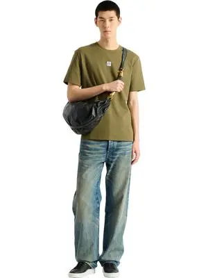 Balmain Embroidered Pb Logo T-shirt - Khaki