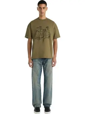 Balmain Printed Bloom T-shirt - Khaki