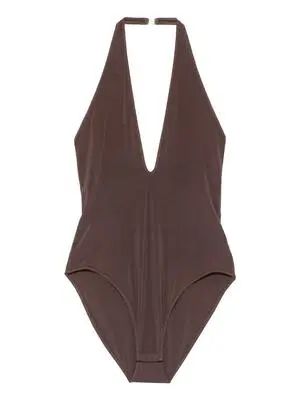 Zimmermann Luna Halterneck Bodysuit - Brown