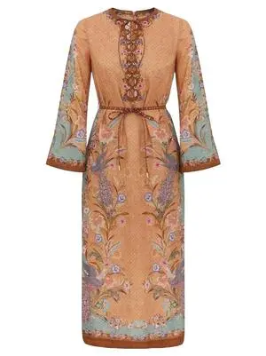 Zimmermann Indra Linen Tunic Dress - Brown
