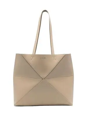 Loewe Loewe Puzzle Fold Leather Tote Grey