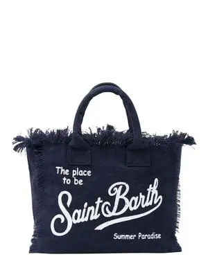 MC2 SAINT BARTH Tote Bag With Fringe Detail - Blue
