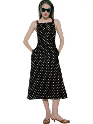 REFORMATION Venice Linen Dress - Black