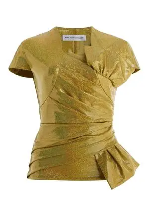 Marie Adam-Leenaerdt Glittered Bolero Top - Gold