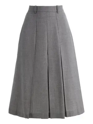 Marie Adam-Leenaerdt Pleated A-line Midi Skirt - Grey