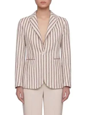 CIRCOLO 1901 Striped Jacket - Beige