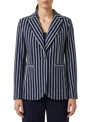 CIRCOLO 1901 Striped Jacket - Blue