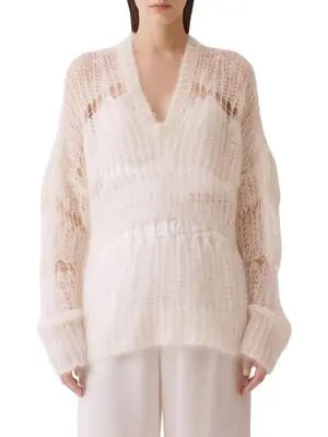 FABIANA FILIPPI Fabiana Filippi Perforated Wool Blend Pullover