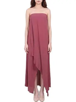SEMICOUTURE Strapless Maxi Dress - Red