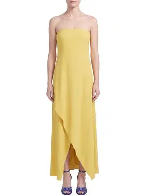 SEMICOUTURE Strapless Maxi Dress - Yellow