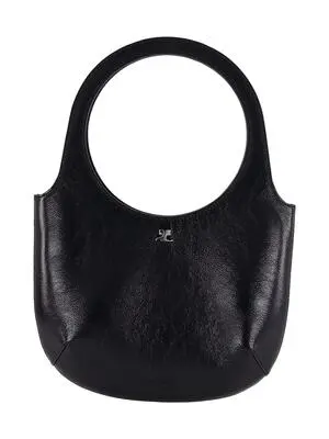 COURREGES Courrèges Holy Leather Shoulder Bag Black 1