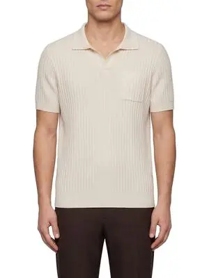 ROBERTO COLLINA Knitted Polo Shirt - Ecru
