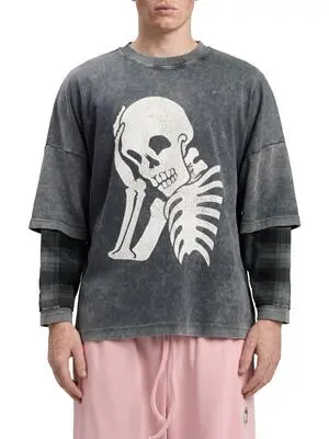 Palm Angels Printed Stretch Cotton T-shirt - Black