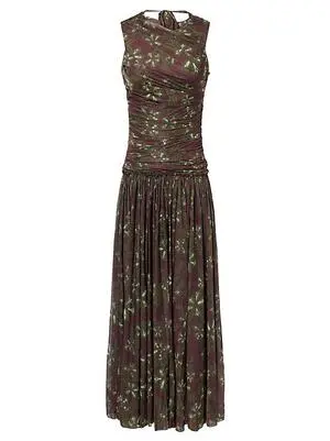 SIEDRES Floral-print Open-back Maxi Dress - Multi