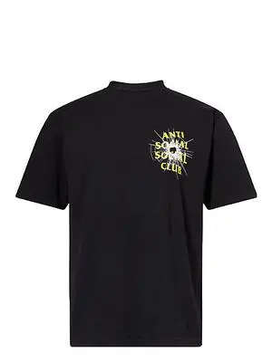 ANTI SOCIAL SOCIAL CLUB Printed Crewneck Cotton T-shirt - Black